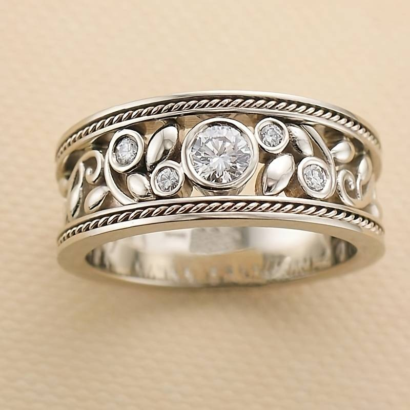 Valentina™ Vintage Silver & Zirconia Ring – aussie-wear