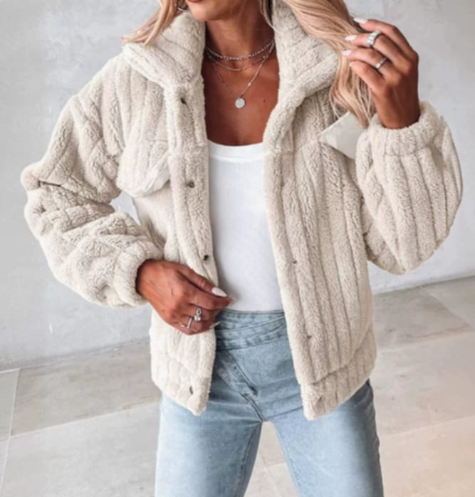 Florienne™ Fuzzy Single-Breasted Coat – aussie-wear