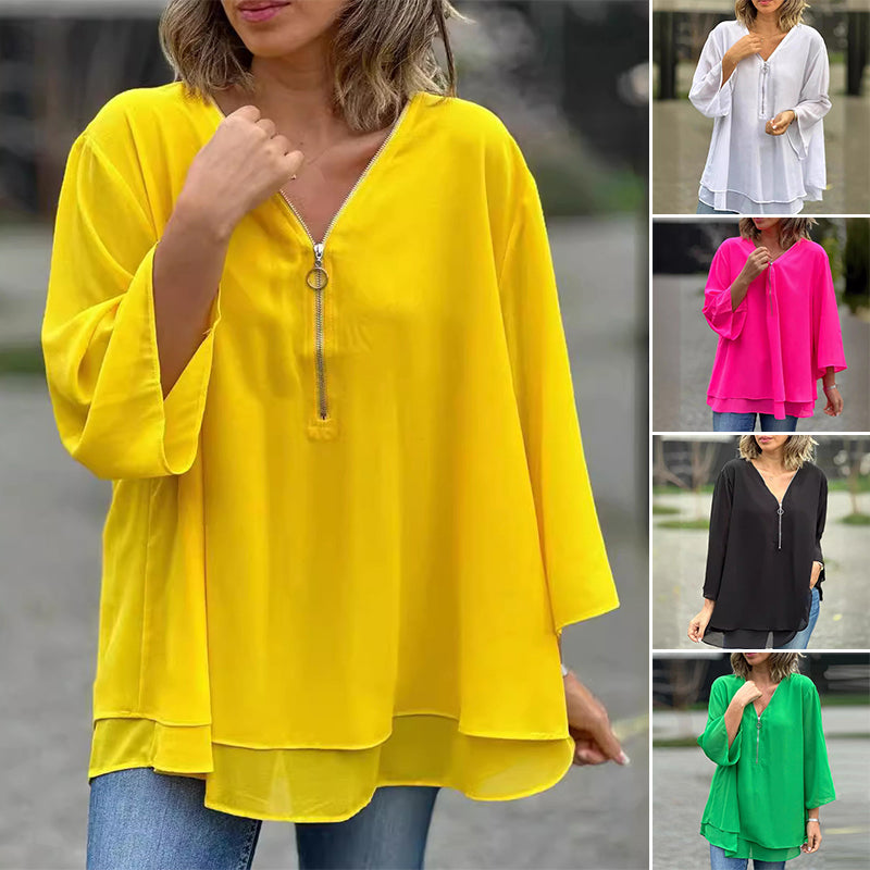 Ember™ Chiffon Zipper Blouse Aussie Wear