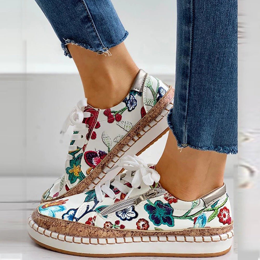 Oluchi™ | Floral Orthopedic Zipper Sneakers – aussie-wear